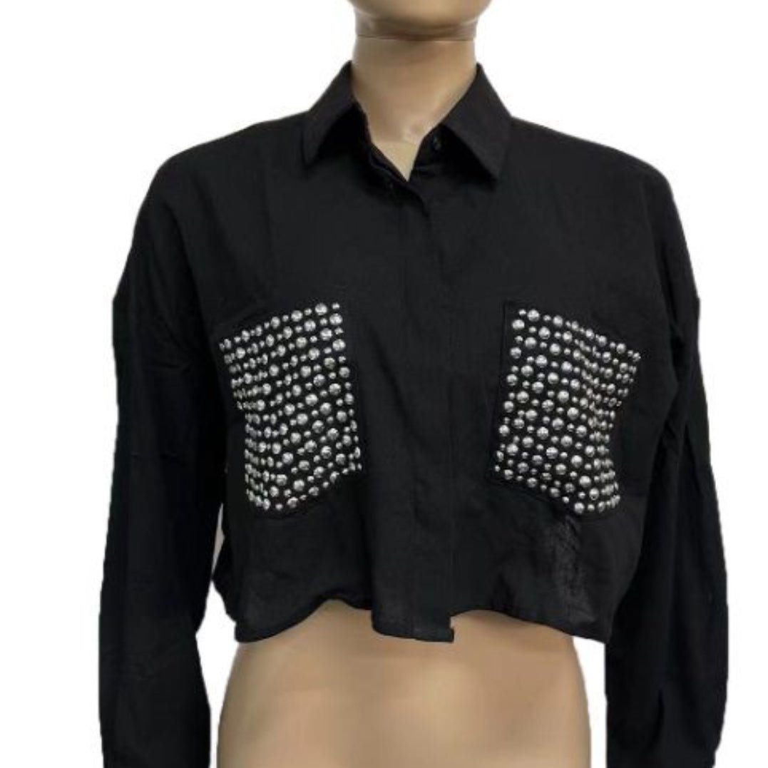 Blk studded Jacket – The Sheek Boutique
