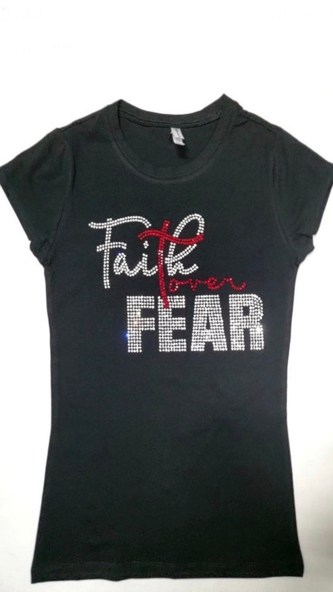 White Bling Tee “FAITH over FEAR” – The Sheek Boutique